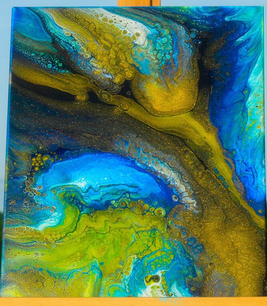 Golden Sands 1 - Florida Collection - Original Fluid Art on Canvas ...