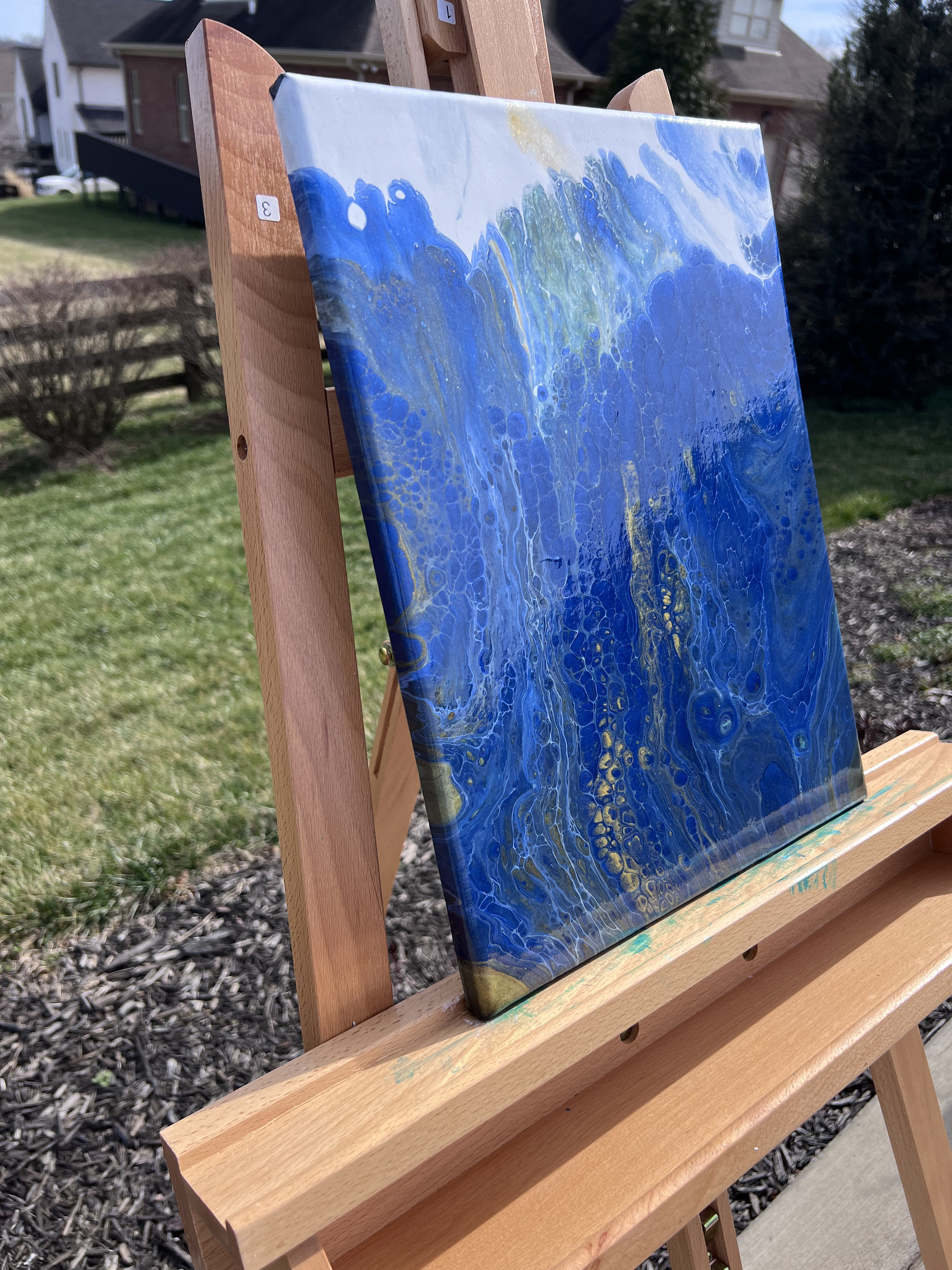 North Sea Original Fluid Art on Canvas Acrylic Pour Paint 16x12 - Etsy
