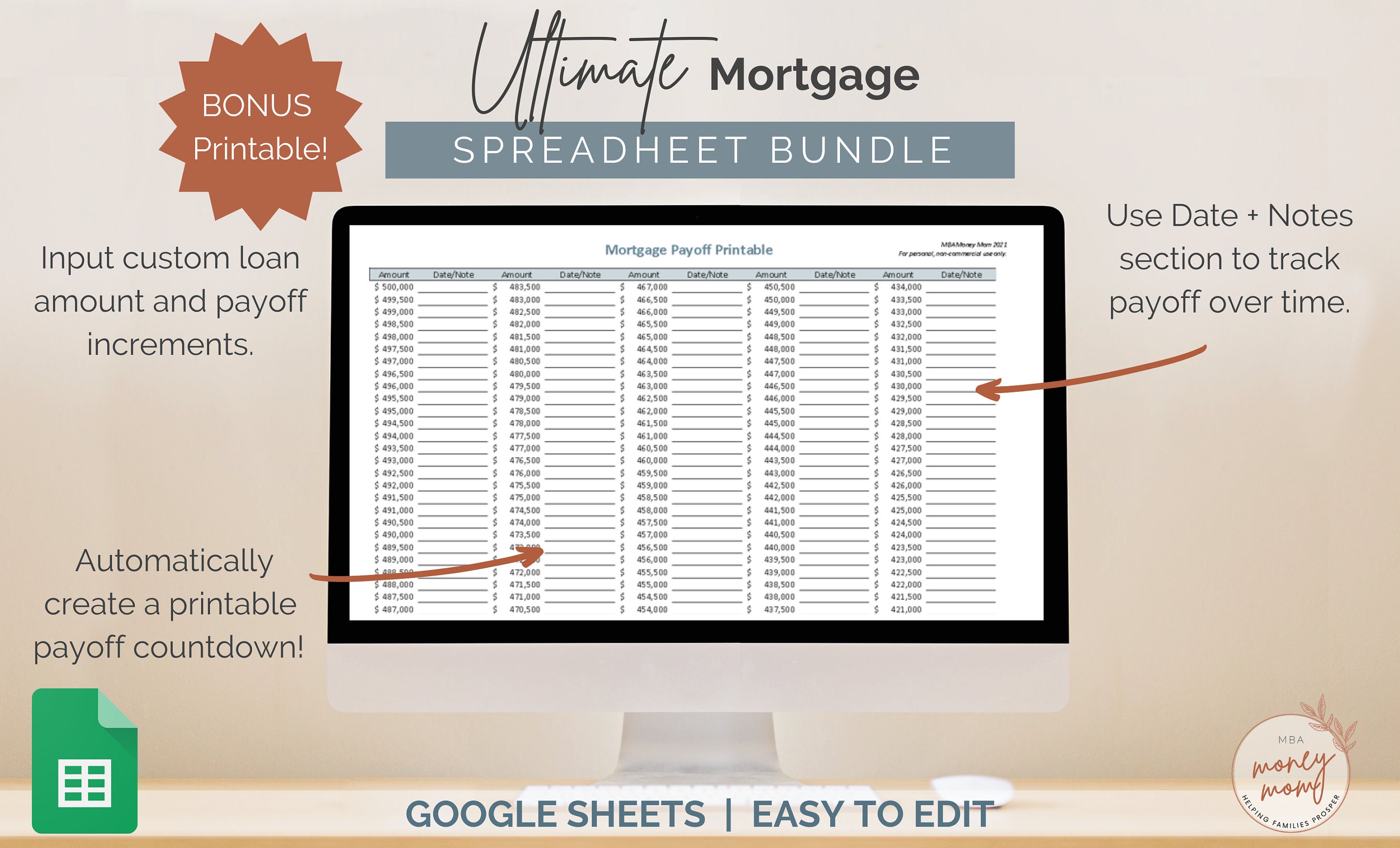 Ultimate Mortgage Spreadsheet for Google Sheets! Home Affordability ...