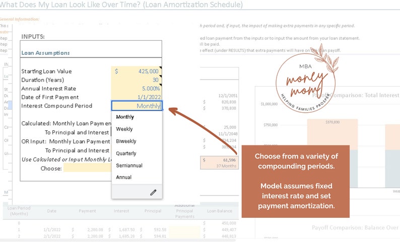 Simple Loan Payoff Spreadsheet for Google Sheets | Amortization ...