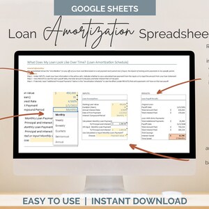 Loan Payoff Spreadsheet for Google Sheets Amortization - Etsy