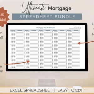 Ultimate Mortgage Spreadsheet for Excel! Mortgage Analysis, Home ...