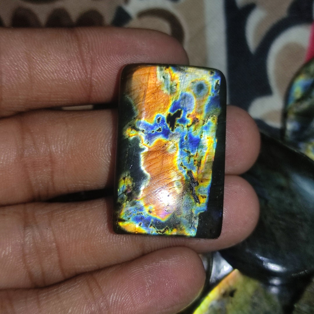 Natural Rainbow Spectrolite Labradorite Cushion Shape Gemstone Cabochon ...