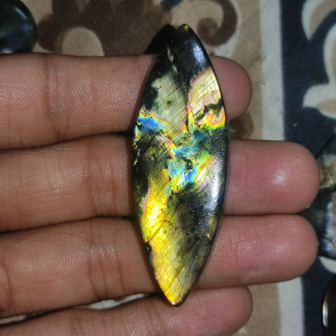 Natural Rainbow Spectrolite Labradorite Marquis Shape Gemstone Cabochon ...