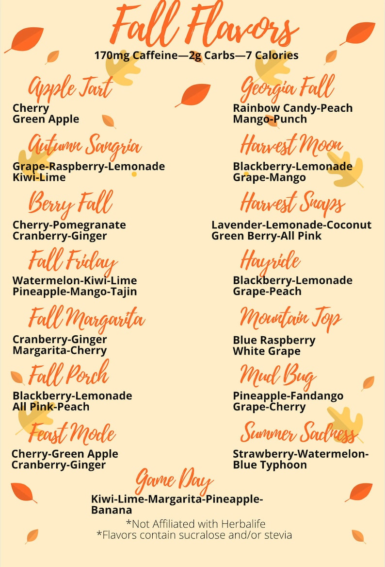 Fall Themed Loaded Tea 15 Pack: Sugar Free, Flavored Green Tea Mix - Etsy