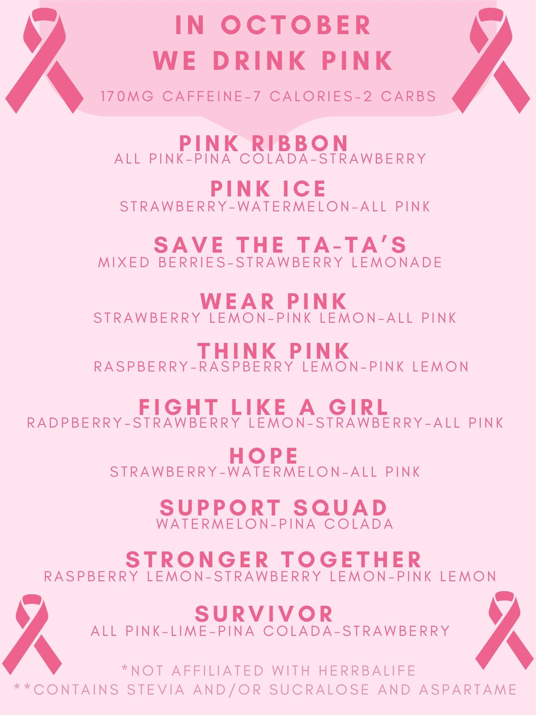 Drink Pink Themed Loaded Tea 10 Pack: Sugar Free, Flavored Green Tea ...
