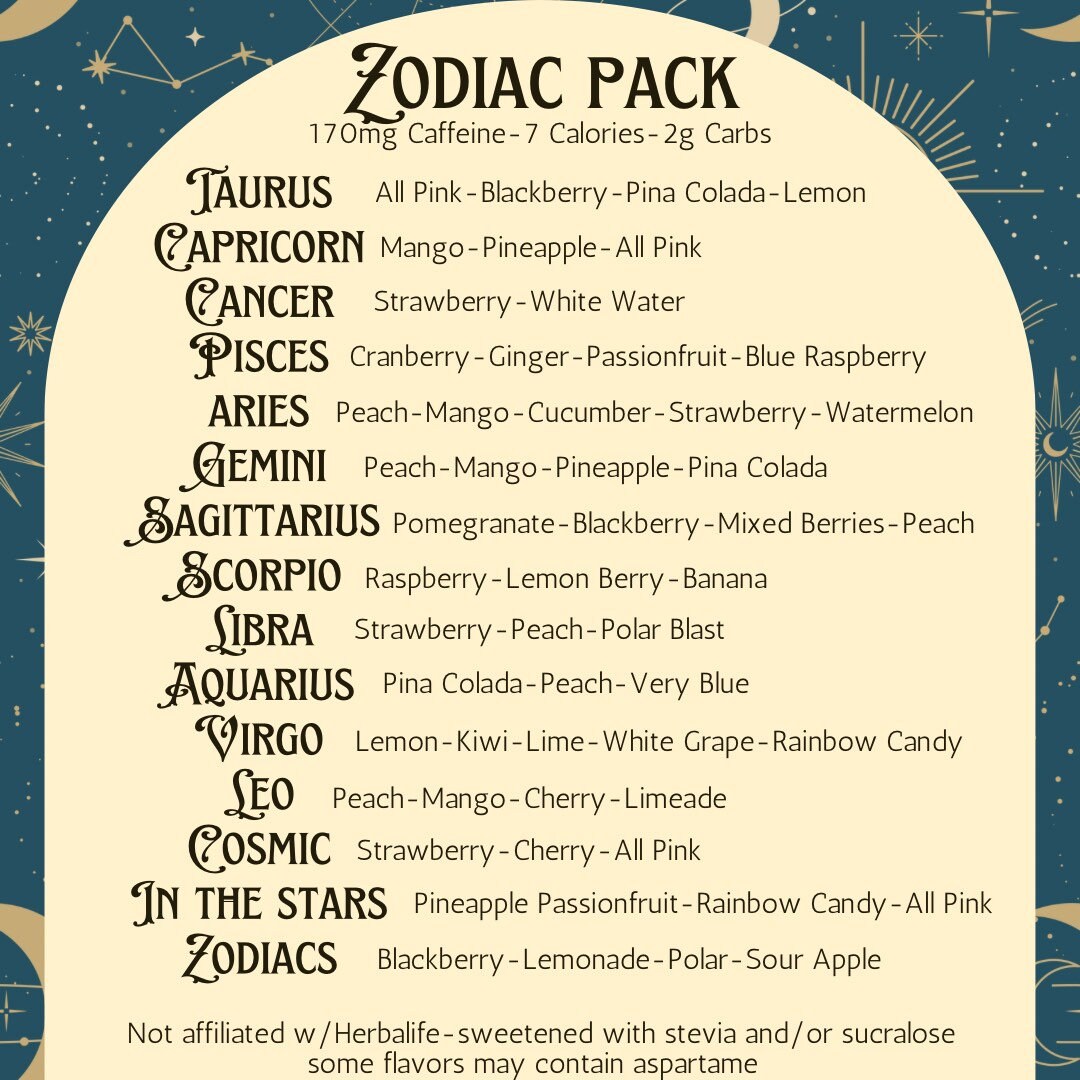 New ZODIAC 15 Pack Loaded Mega Tea Kit. Loaded Tea at Home. Sugar Free ...