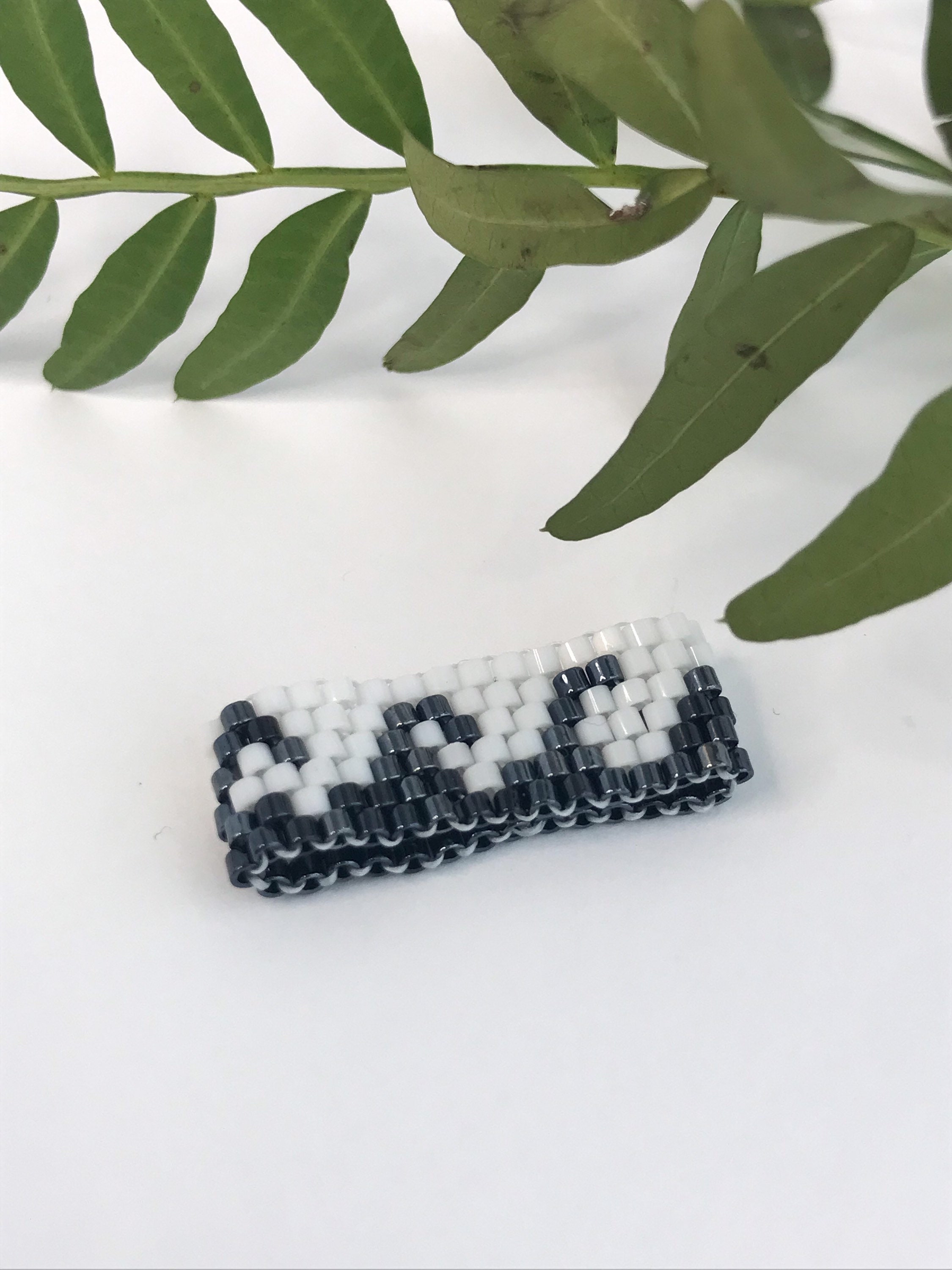 Bead Elastic Ring, Beaded Ring, Miyuki Bead, Seed Bead Ring, Black Ring ...