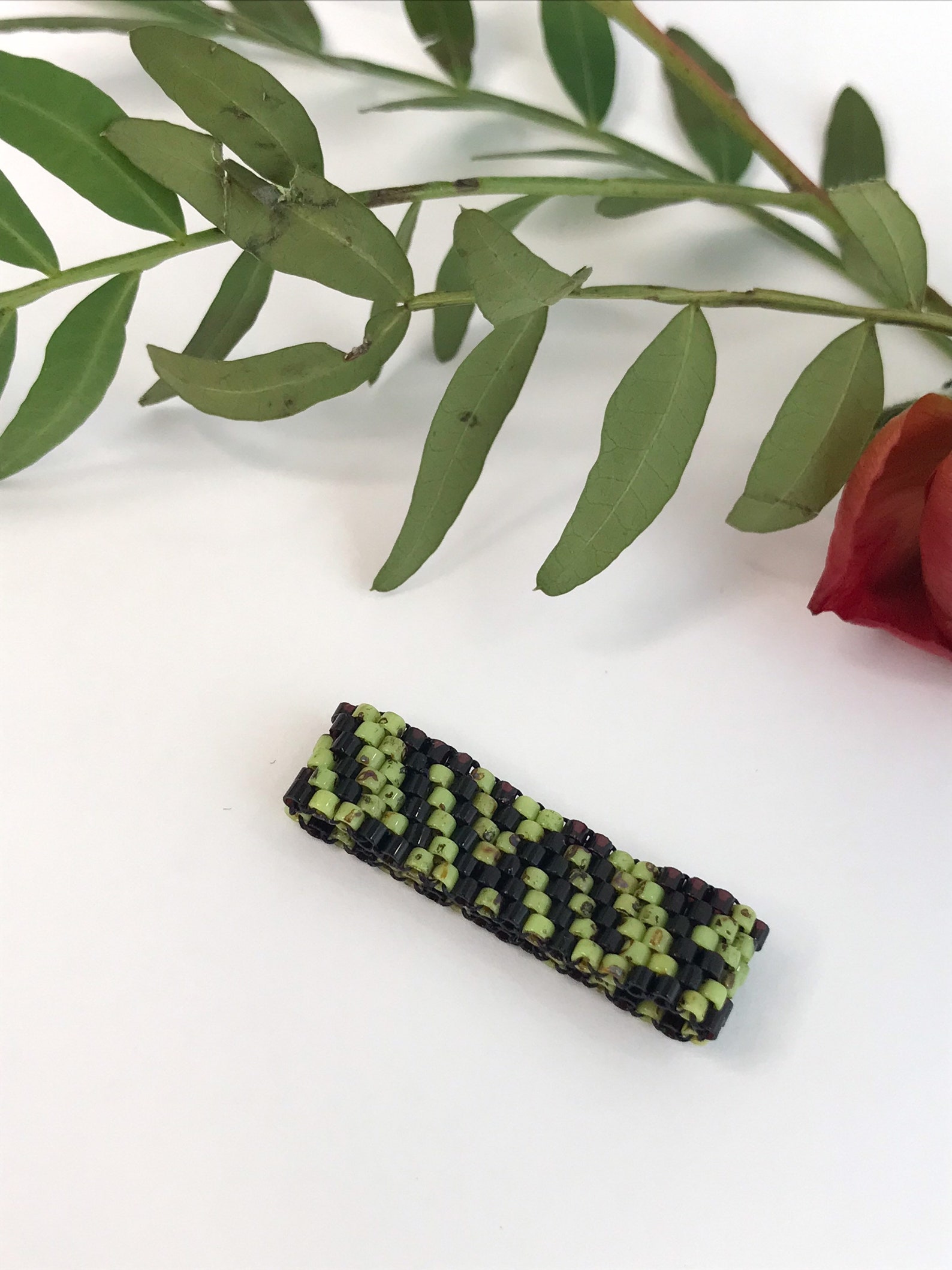 Bead Elastic Ring, Beaded Ring, Miyuki Bead, Seed Bead Ring, Black Ring ...