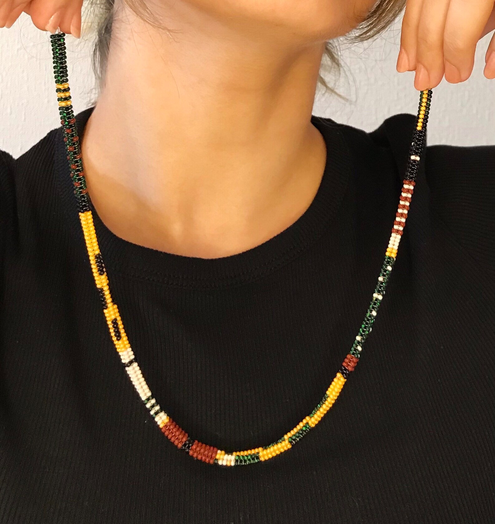 Summer Rope Necklace Bright Statement Neckalace Handmade Necklace ...