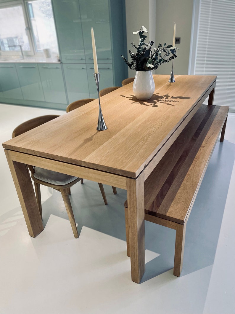 Floating Top | Solid Oak Dining Table - Etsy