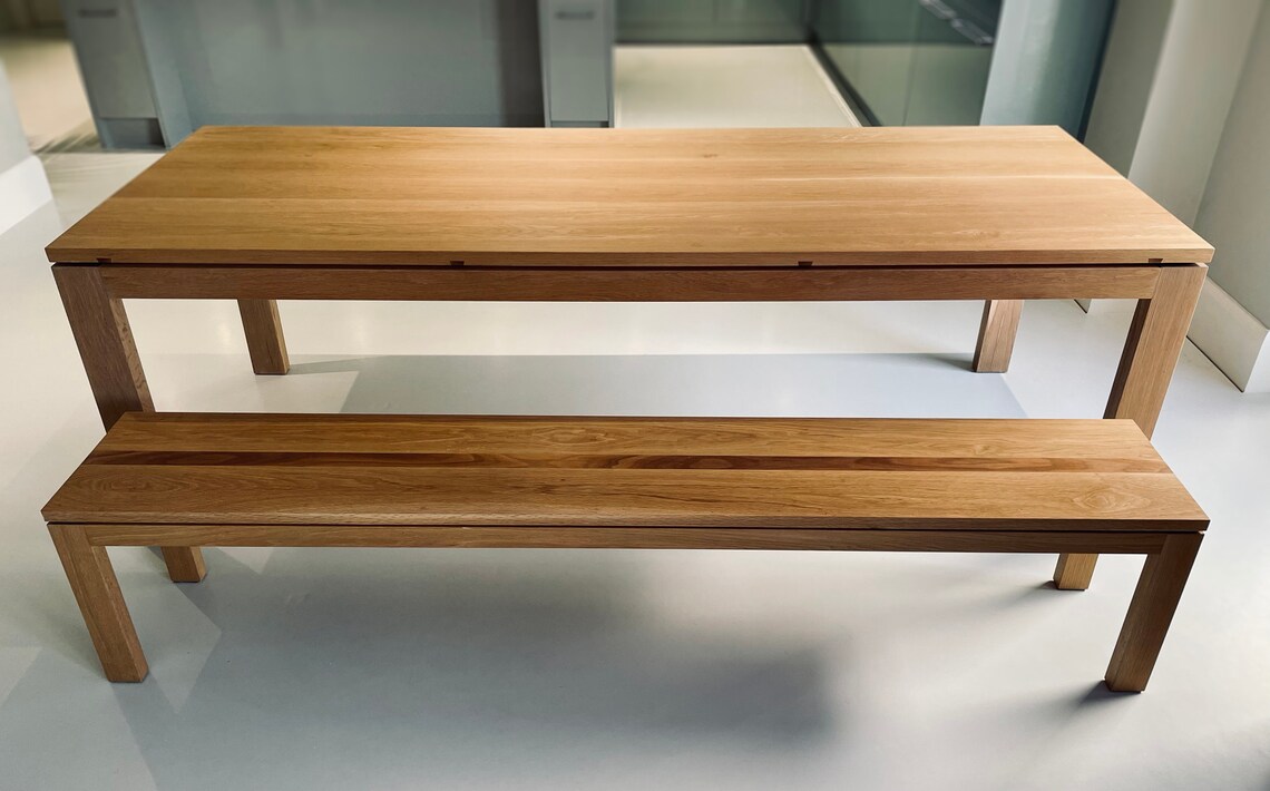 Floating Top Solid Oak Dining Table - Etsy