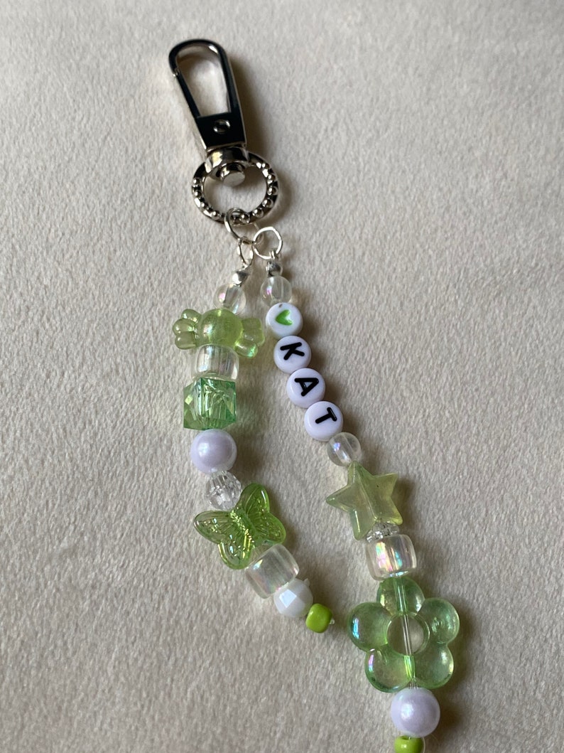 Cute Custom Name Beaded Keychains/phone Chains Kpop Bias Name Chain ...
