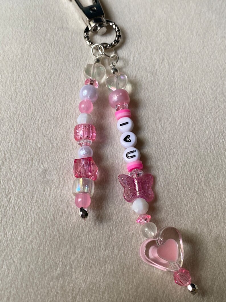 Cute Custom Name Beaded Keychains/phone Chains Kpop Bias Name Chain ...