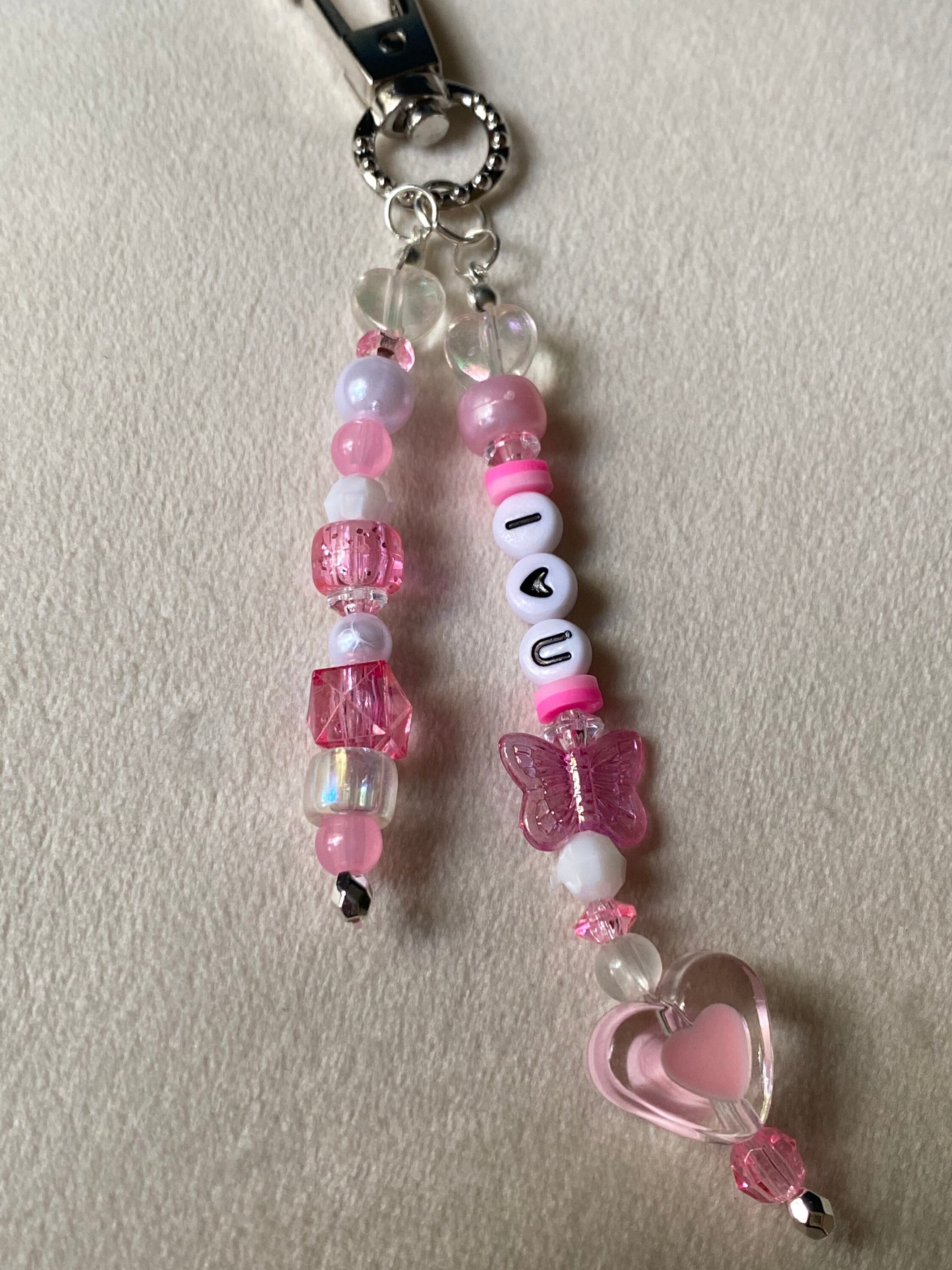 Cute Custom Name Beaded Keychains/phone Chains Kpop Bias Name Chain ...