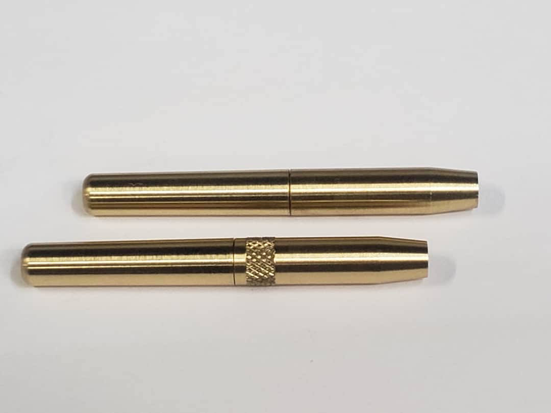 Combo Pack of Two Solid Brass 3-1/8 Inch Long One Hitter Pipes ...
