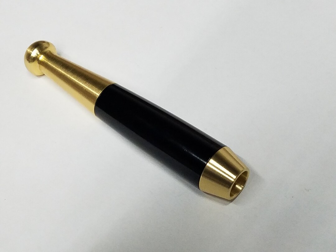 Metal Smoking Pipe Brass / Black Combo Made in USA High Quality 4 X 3/4 ...