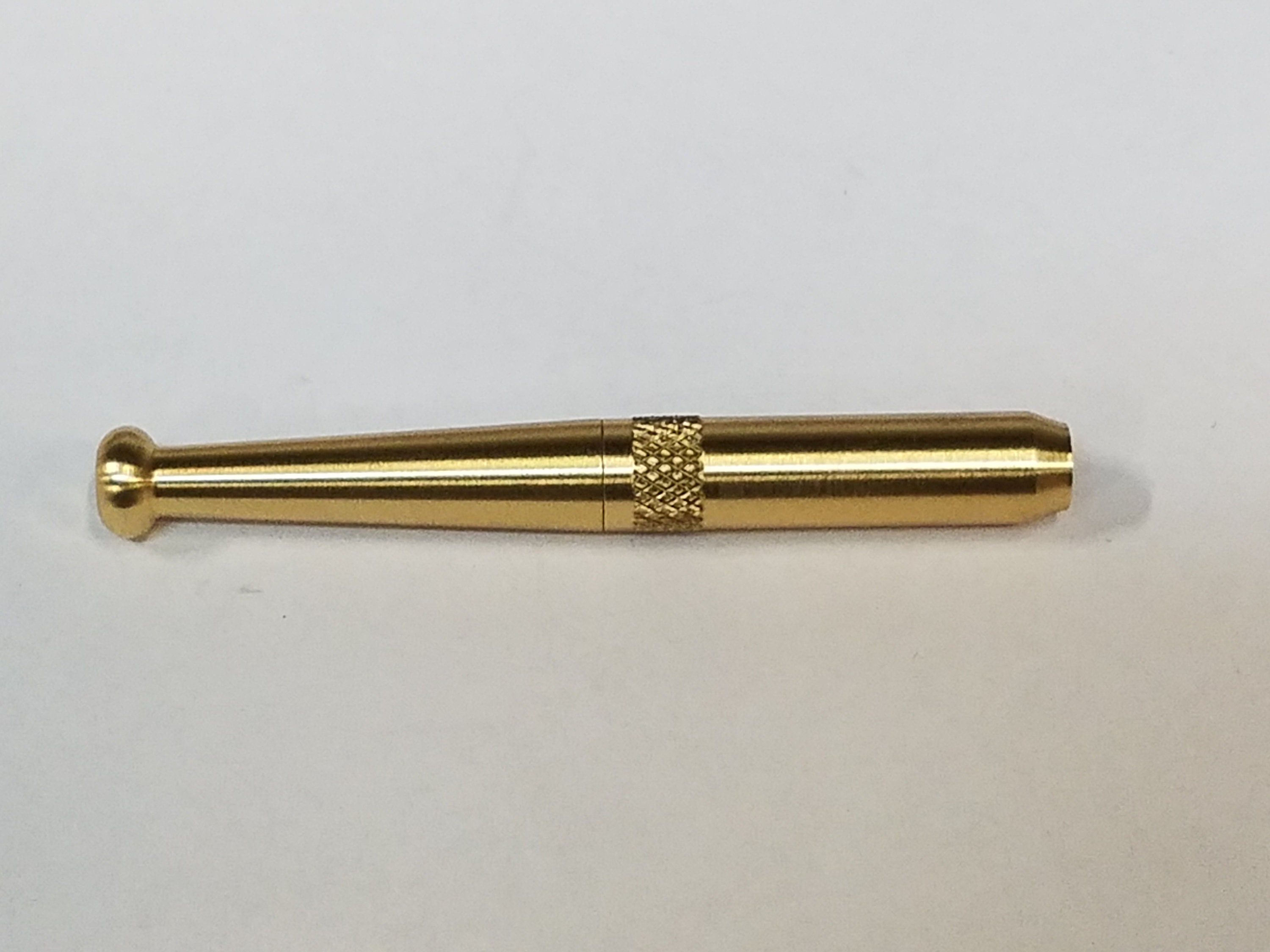 One Real Brass Metal One Hitter Pipe Dugout Bat 3-1/8" X3/8" Diameter ...