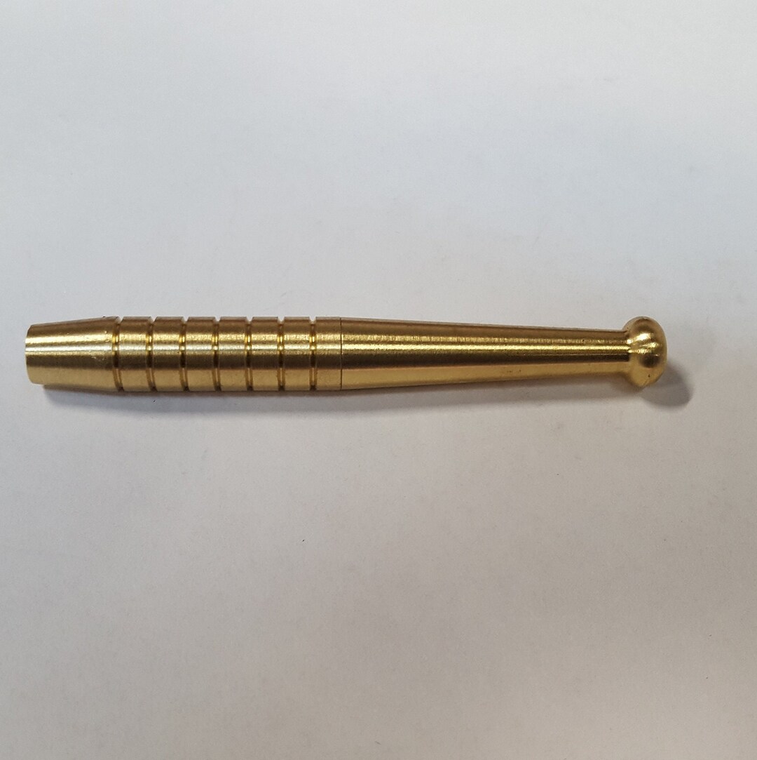 One Real Brass Metal One Hitter Pipe Dugout Bat 3"x3/8" Diameter MADE ...