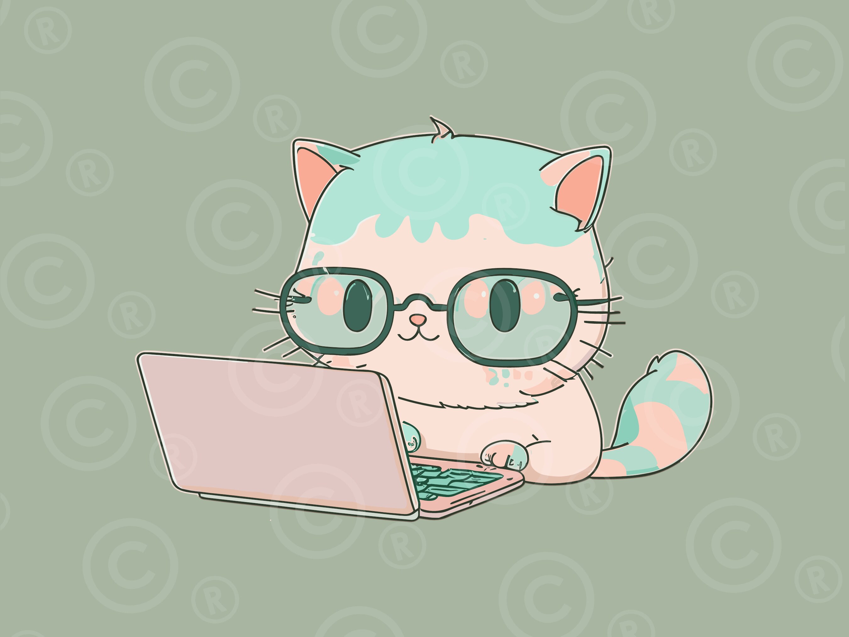 2 Nerd Cat SVG Clipart Cut Files Bundle 1 Geek Cat Svg - Etsy