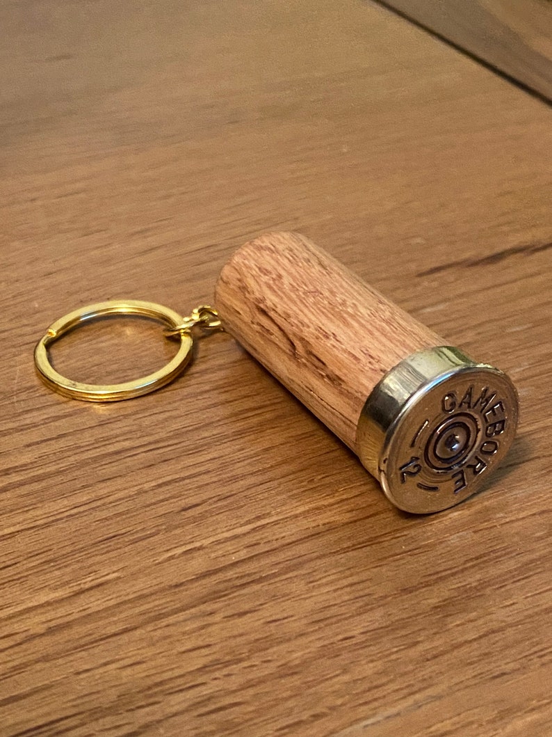 Solid Oak Shotgun Cartridge Keyring Key Ring. - Etsy UK