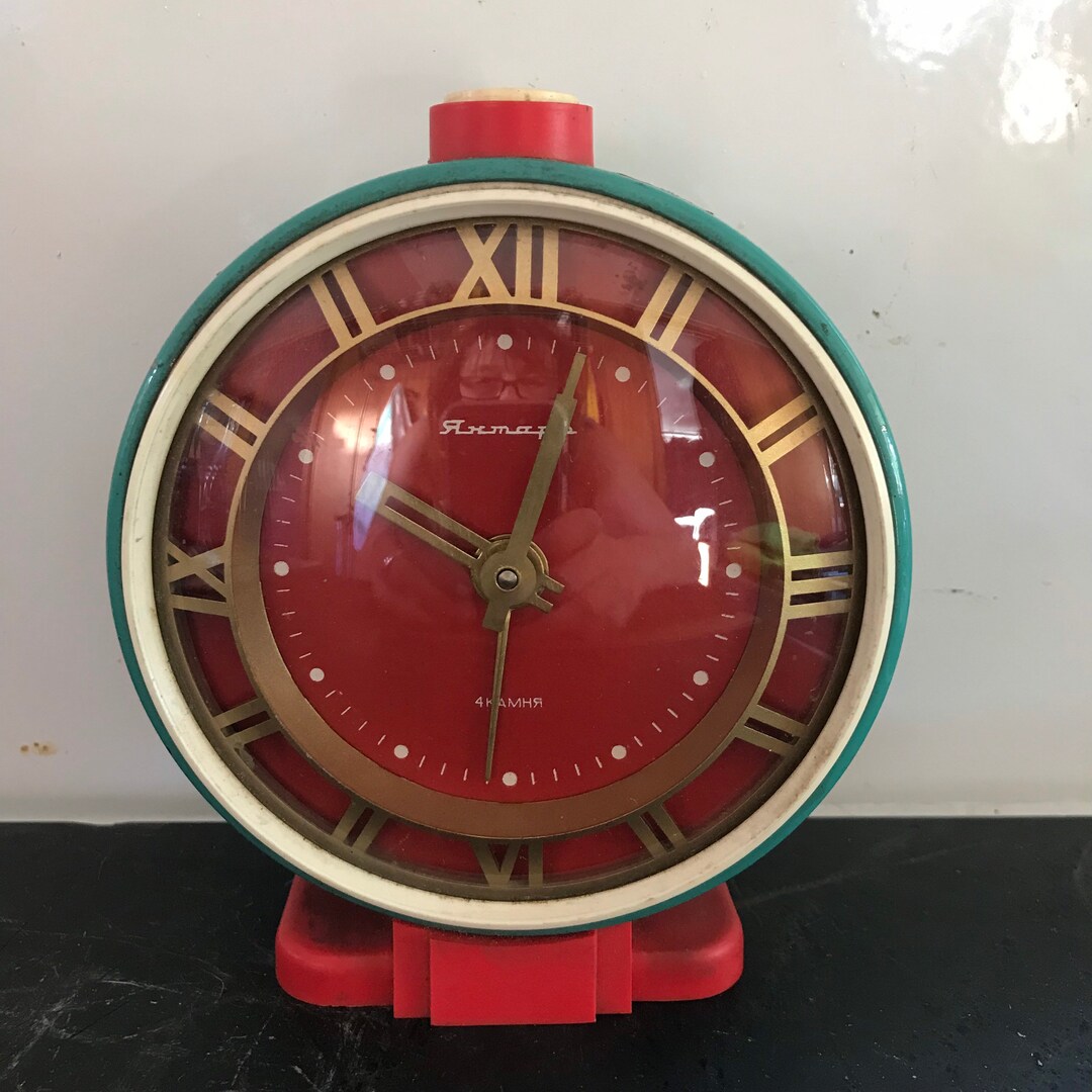 Vintage East European Mid Century Alarm Clock for Repair or Parts Not ...