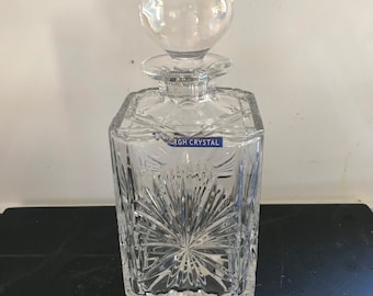 EDINBURGH Crystal DUET Cut Square Whisky Decanter 10 - Etsy
