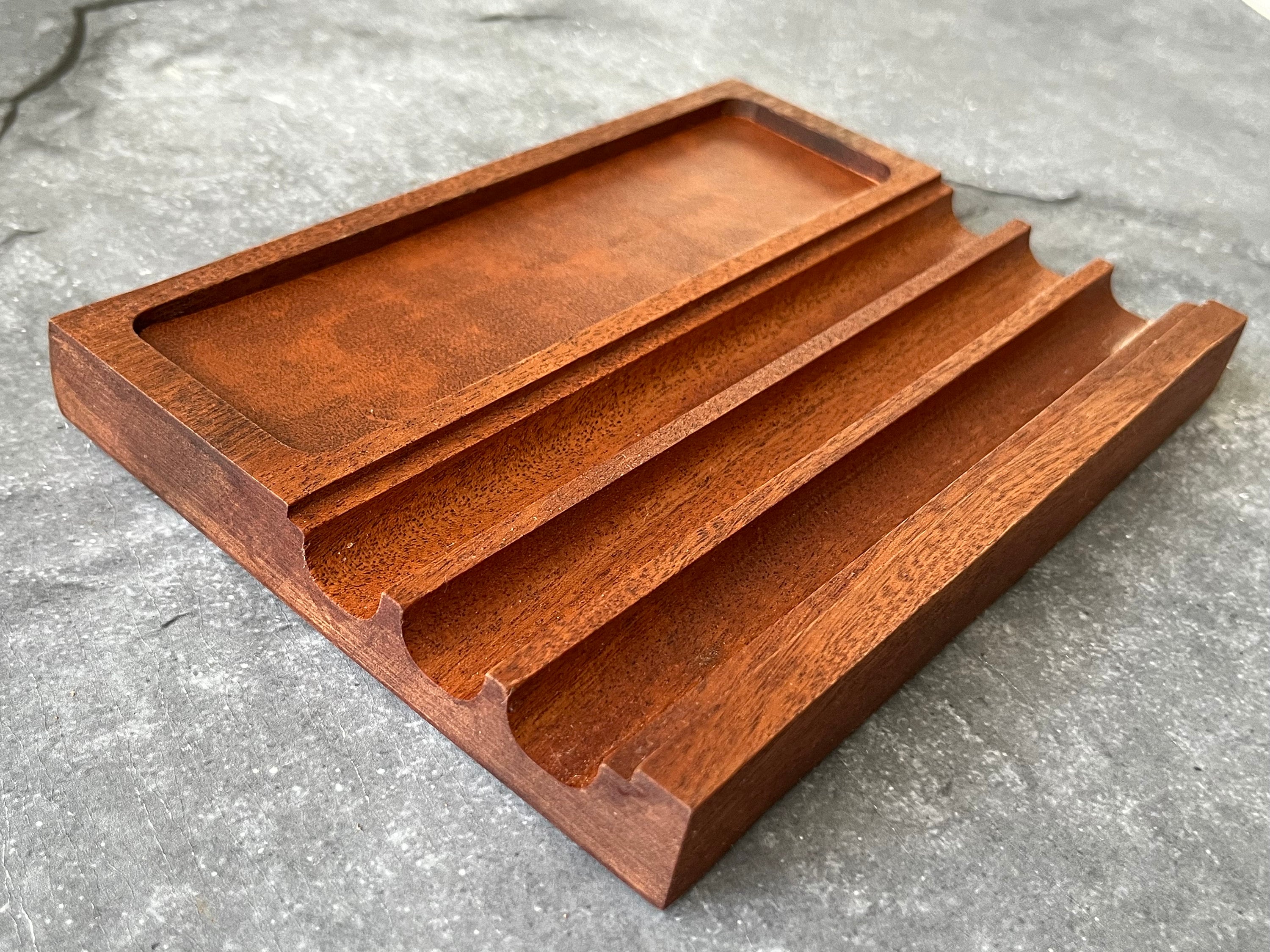 Wood Pen & Ink Stand: Leather Desktop Organizer - Etsy