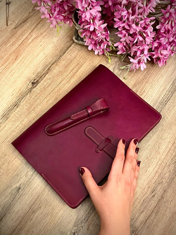 Purple Leather Notebook Cover. Personalized Leather Notebook - Etsy