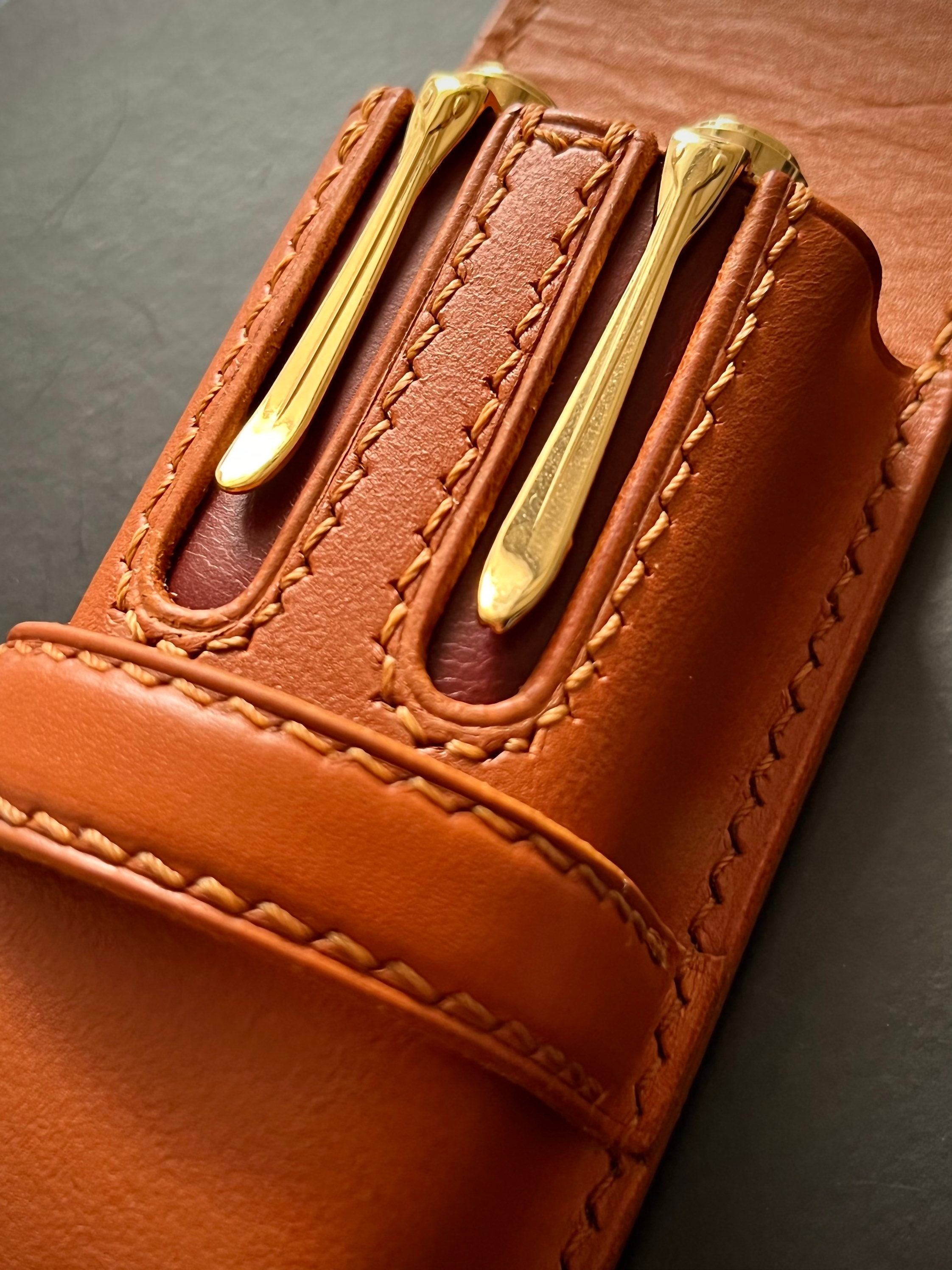 Golden Sand 2 Pen Case Leather Two Pen Case Luxury Pen Case - Etsy