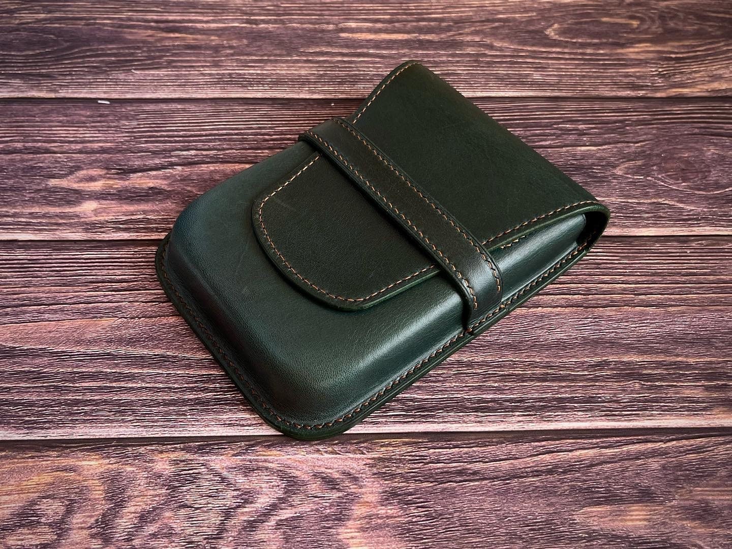 Green Forest 5 Pen Case, Leather Pen Case, Leather Fountain Pen Case ...