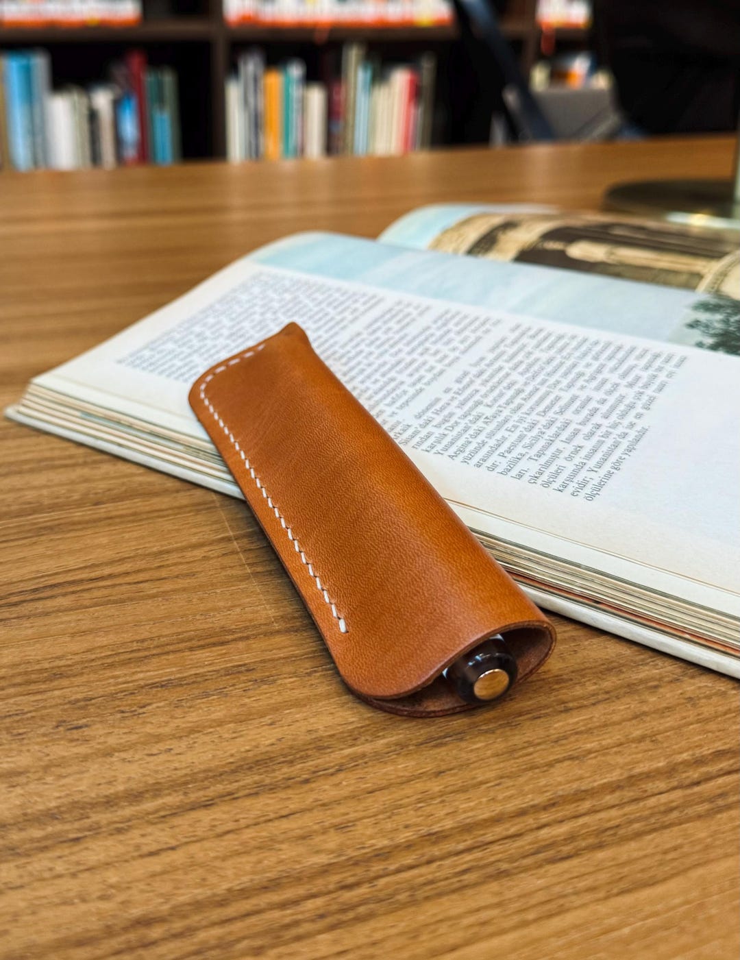 Tan Leather Single Pen Sleeve: Handmade Fountain Pen Case - Etsy