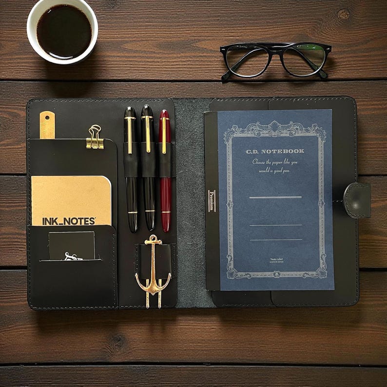 Leather Portfolio Case: iPad Mini and A5 Notebook Cover - Etsy