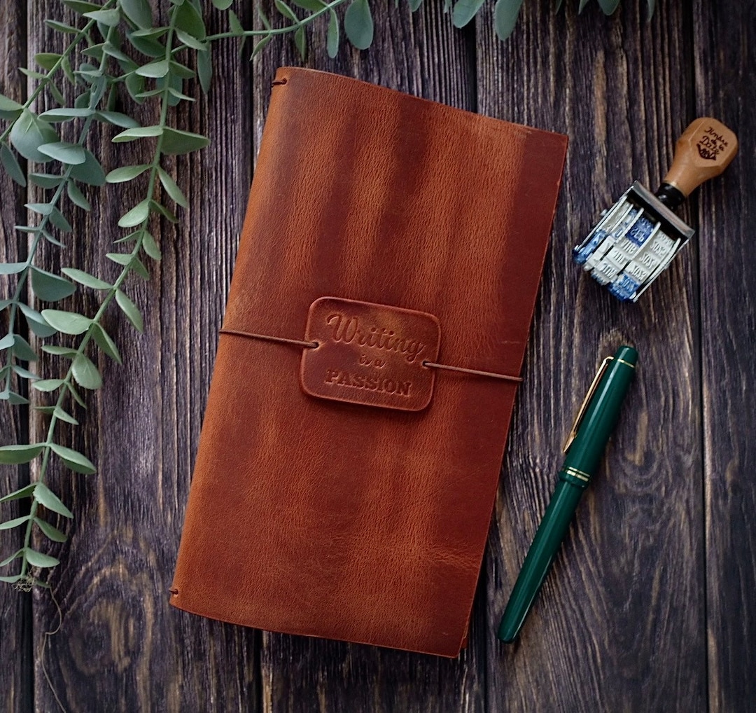 Leather Traveler's Notebook Cover: Crazy Horse Cowhide Journal - Etsy