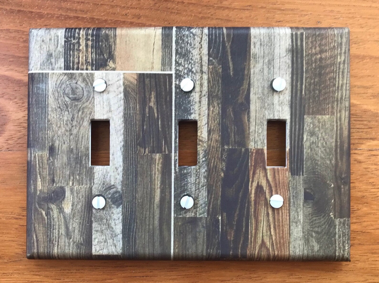 Rustic Wood Light Switch Plate Cover Planks // Brown - Etsy
