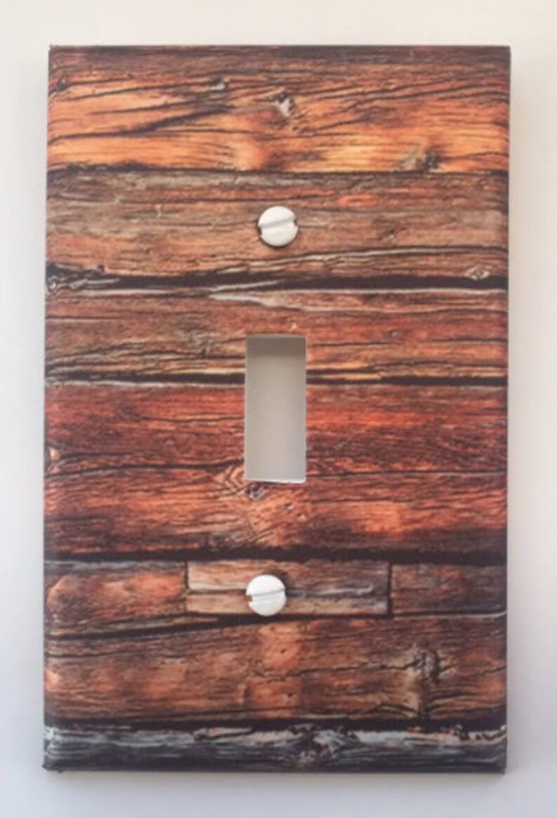 Rustic Wood Light Switch Plate Cover Farm Wood Brown FAUX - Etsy