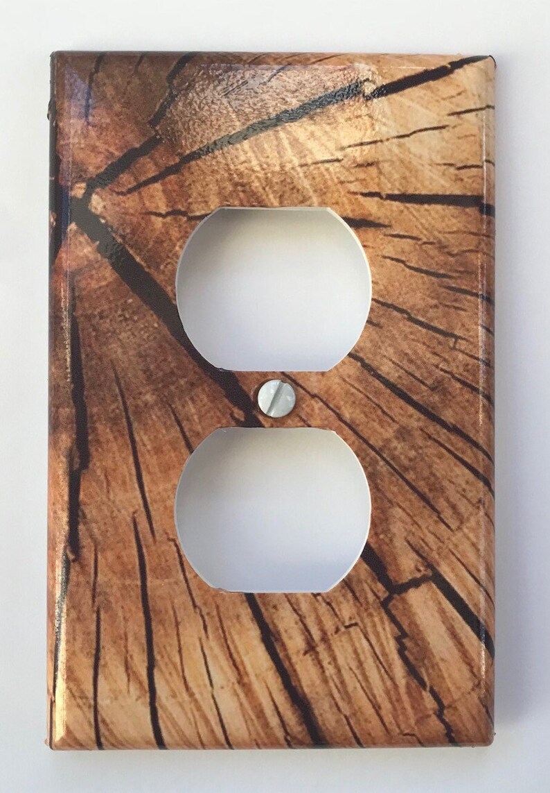 Rustic Wood Light Switch Plate Cover // Farmhouse Brown FAUX - Etsy