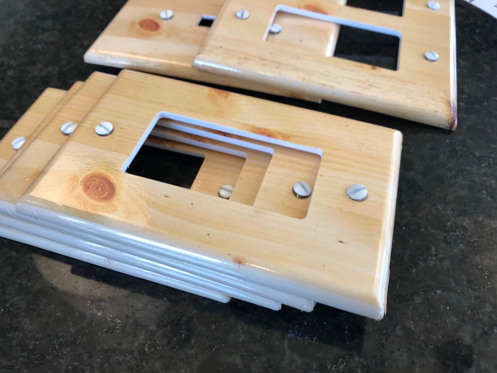 Natural Pine Wood Light Switch Plate Cover // FAUX Wood Image - Etsy