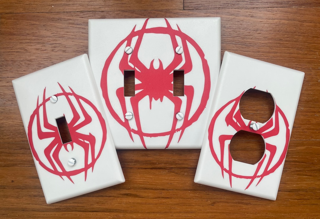 Spiderman Logo Light Switch Plate Cover Red Spider // Personalized ...