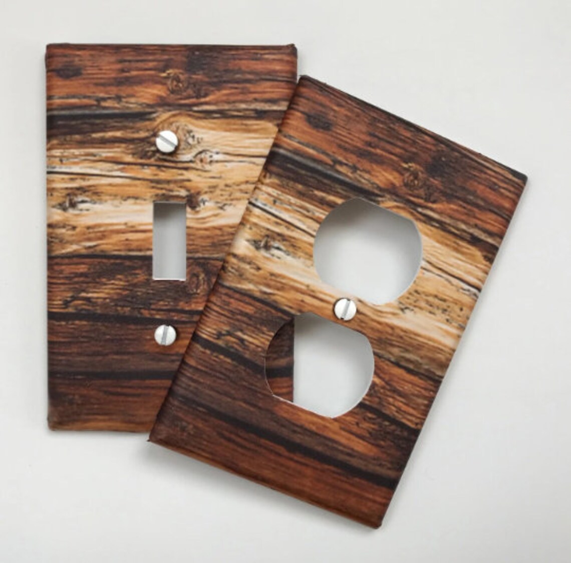 Rustic Wood Light Switch Plate Cover // Farmhouse Repurposed - Etsy
