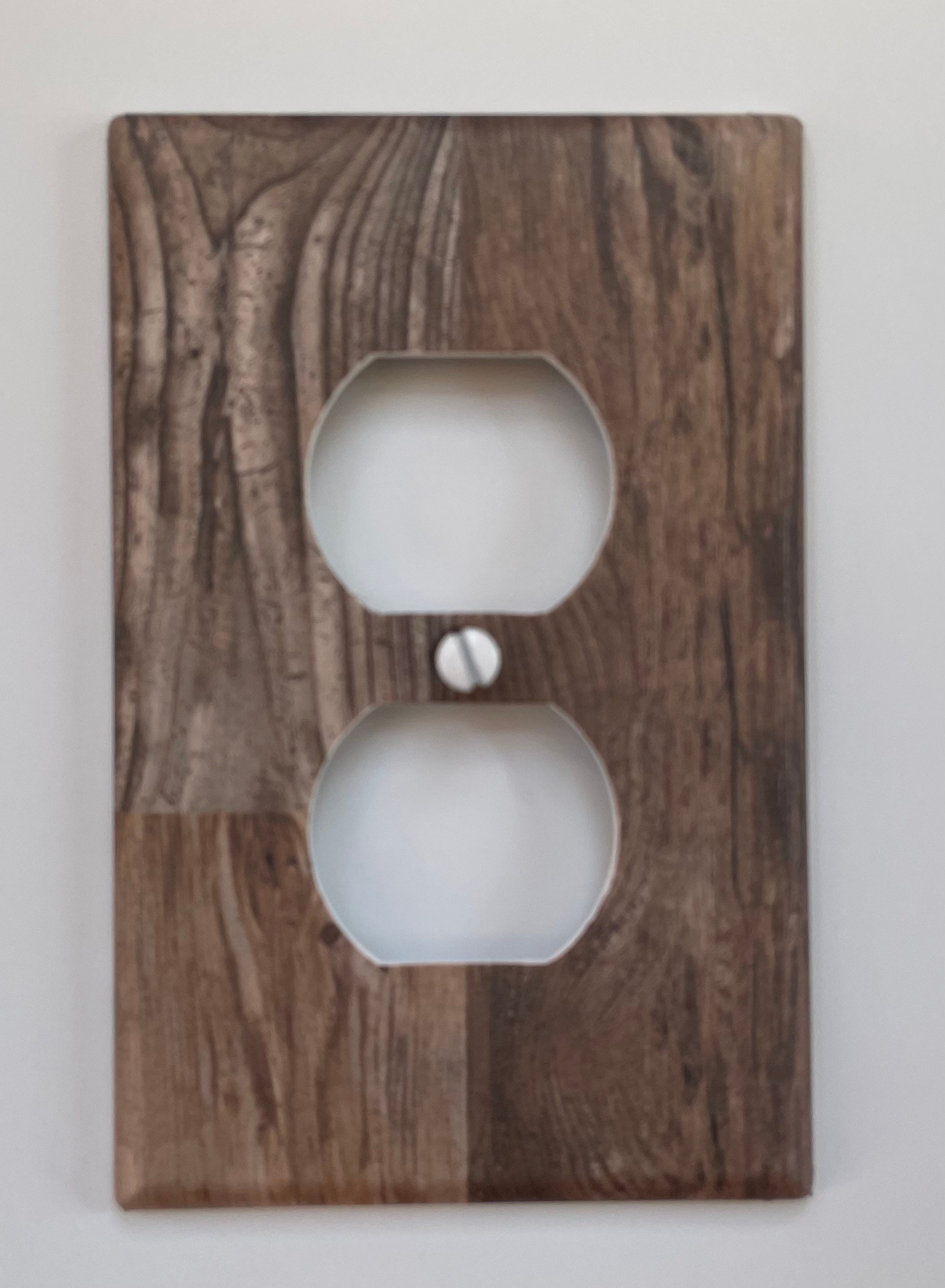 Rustic Wood Light Switch Plate Cover // Brown Beige FAUX Image - Etsy