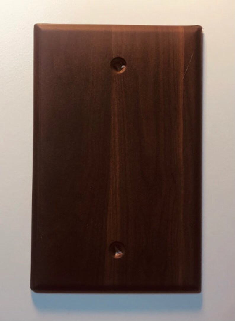 Walnut Wood Light Switch Plate Cover // Dark Brown FAUX Image | Etsy