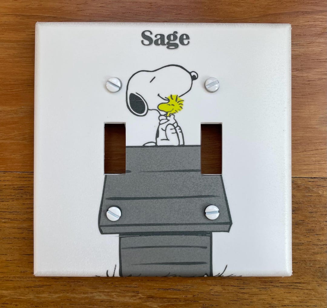Snoopy Light Switch Plate Cover: Charlie Brown Woodstock Red Baron ...