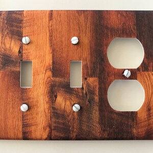 Rustic Brown Wood Light Switch Plate Cover // FAUX Wood-like Image #64 ...