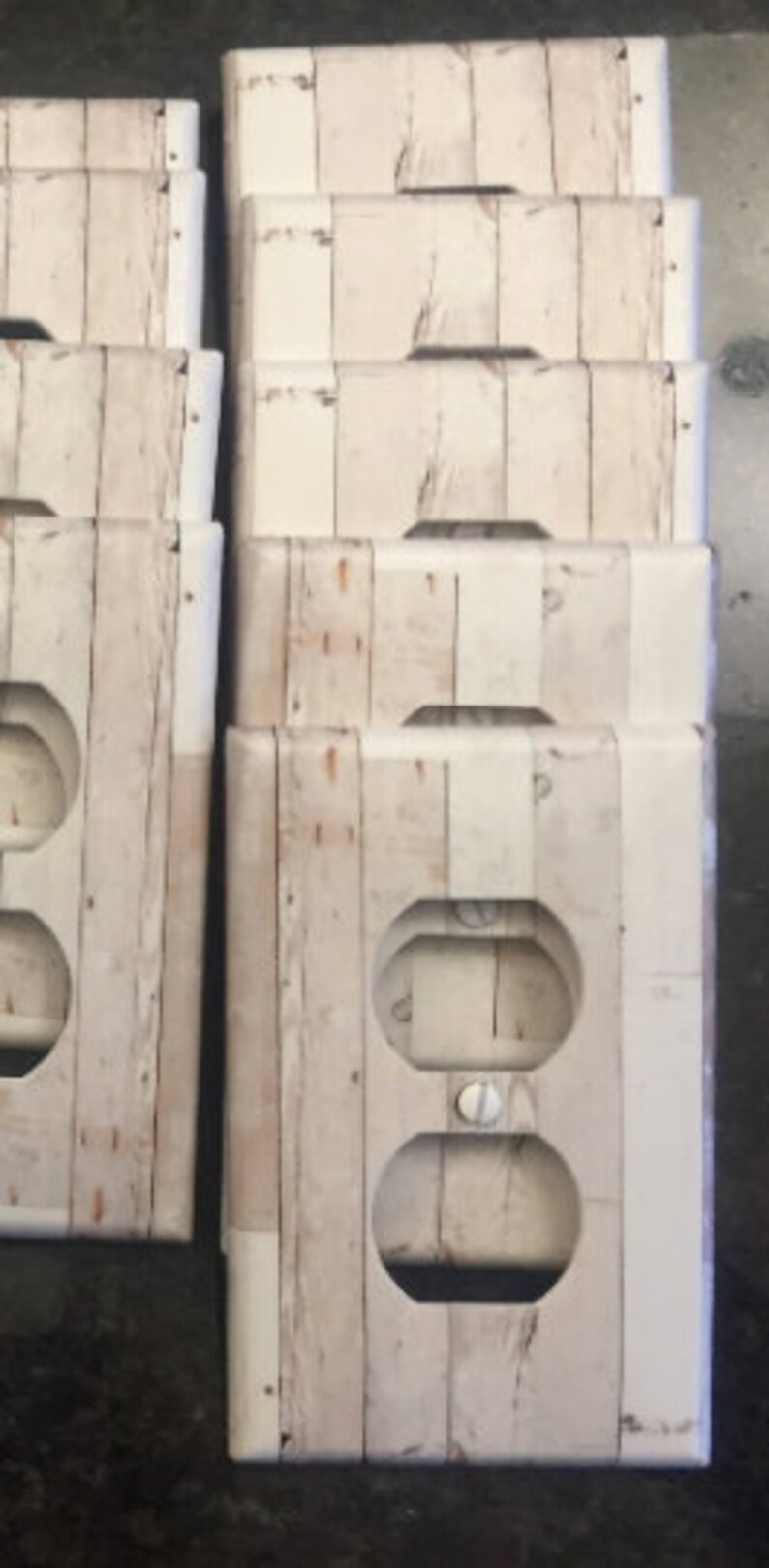 Rustic Wood Light Switch Plate Covers White Tan Wood // FAUX - Etsy