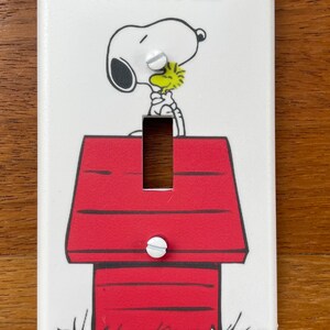 Snoopy Light Switch Plate Cover // Charlie Brown Woodstock Red Baron ...