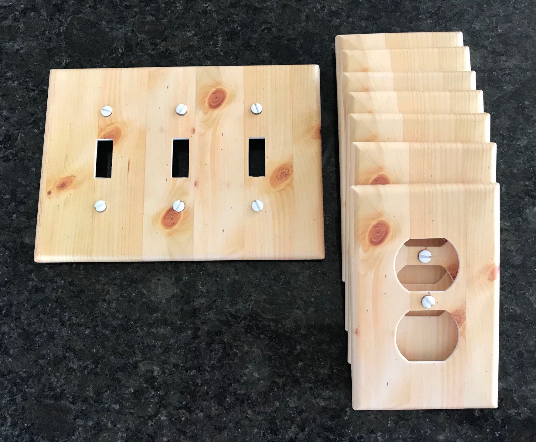 Natural Pine Wood Light Switch Plate Cover // FAUX Wood-like Image #60 ...