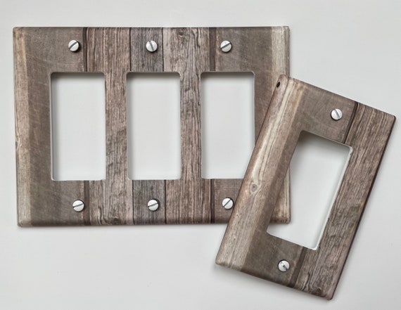 Rustic Wood Light Switch Plate Cover // FAUX Image 44 // - Etsy