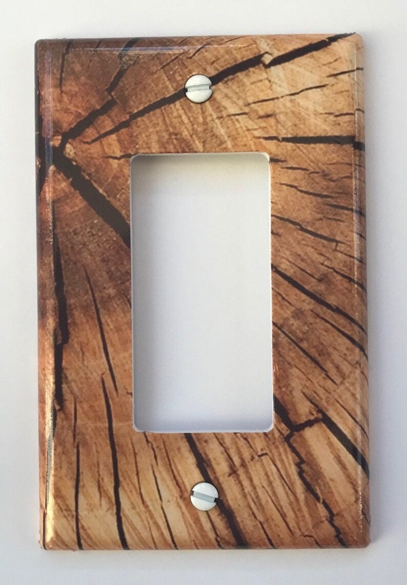 Rustic Wood Light Switch Plate Cover // Farmhouse Brown FAUX - Etsy