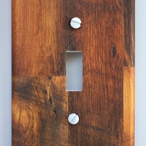Rustic Brown Wood Light Switch Plate Cover // FAUX Wood-like Image #64 ...